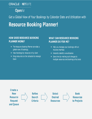 Fillable Online Resource Booking Planner Quick Reference Fax Email ...