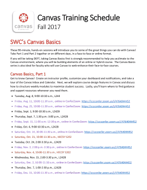 Fillable Online Canvas Training Schedule Fax Email Print - pdfFiller