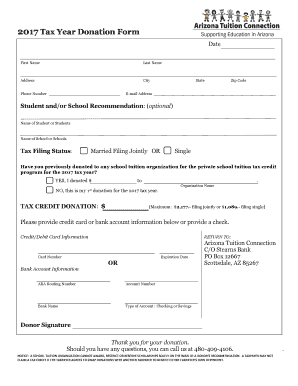 Fillable Online 2017 Tax Year Donation Form Fax Email Print - pdfFiller