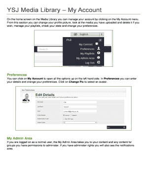 Fillable Online YSJ Media Library My Account Fax Email Print - pdfFiller