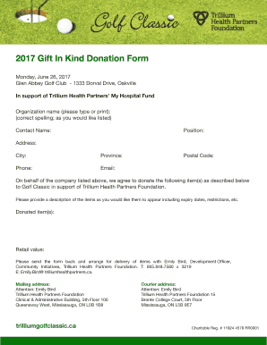 Fillable Online 2017 Gift In Kind Donation Form Fax Email Print - pdfFiller