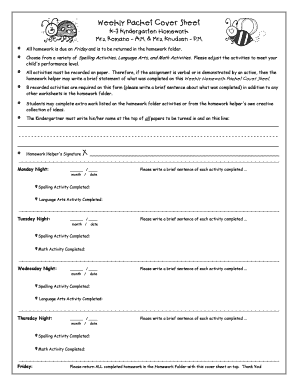 Fillable Online Weekly Packet Cover Sheet Fax Email Print - pdfFiller