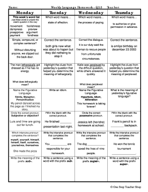 Fillable Online This weeks word list Fax Email Print - pdfFiller