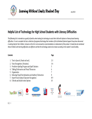 Fillable Online Learning Without Limits Student Day Fax Email Print ...