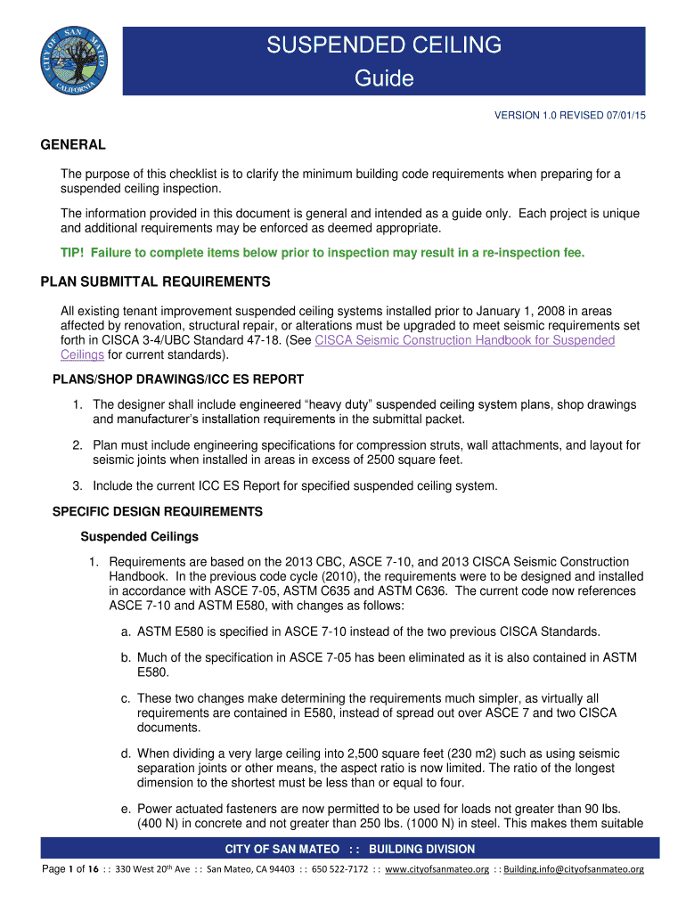 Fillable Online SUSPENDED CEILING Fax Email Print - pdfFiller