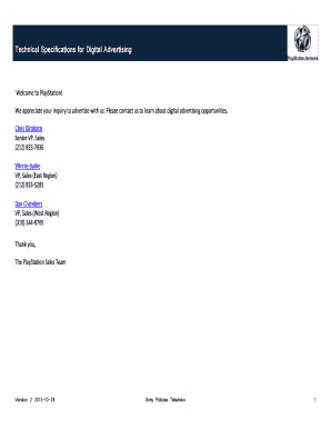 Fillable Online Technical Specifications for Digital Advertising Fax ...