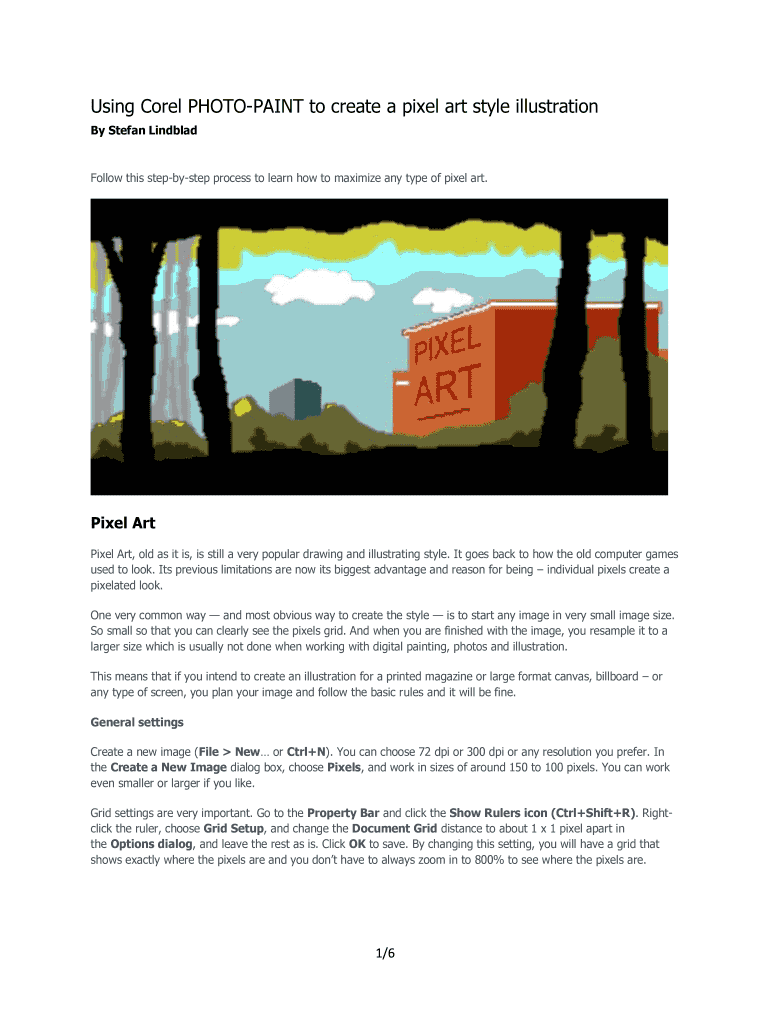 Fillable Online Using Corel PHOTO-PAINT to create a pixel art style ...