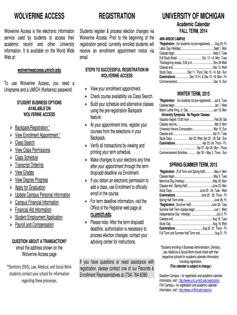 Fillable Online WOLVERINE ACCESS Fax Email Print - pdfFiller