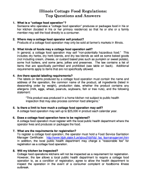 Fillable Online Illinois Cottage Food Regulations: Fax Email Print ...