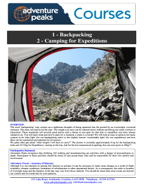 Fillable Online 1 - Backpacking Fax Email Print - pdfFiller