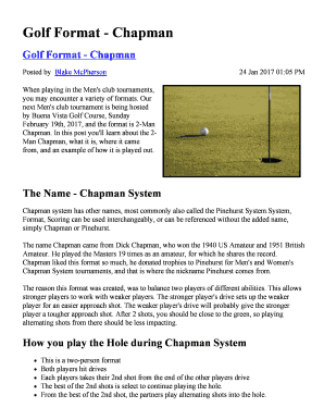 Fillable Online Golf Format - Chapman Fax Email Print - pdfFiller