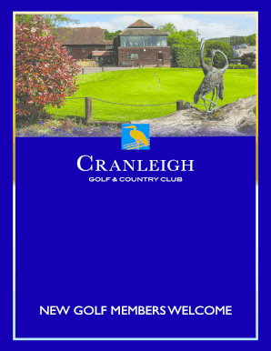 Fillable Online NEW GOLF MEMBERS WELCOME Fax Email Print - pdfFiller