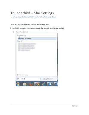 Fillable Online Thunderbird Mail Settings Fax Email Print - pdfFiller