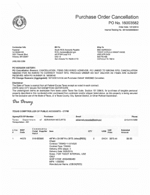 Fillable Online Purchase Order Cancellation Fax Email Print - pdfFiller