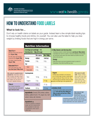 Fillable Online how to understand food labels Fax Email Print - pdfFiller