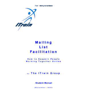 Fillable Online ITrain - Mailing list facilitation Fax Email Print - pdfFiller