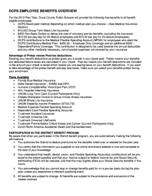 Fillable Online DCPS EMPLOYEE BENEFITS OVERVIEW Fax Email Print - pdfFiller