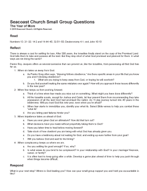 Fillable Online Seacoast Church Small Group Questions Fax Email Print ...