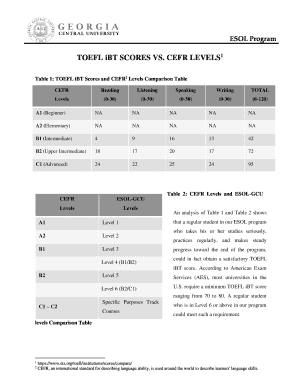 Fillable Online TOEFL iBT SCORES VS Fax Email Print - pdfFiller
