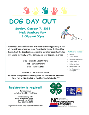 Fillable Online DOG DAY OUT Fax Email Print - pdfFiller