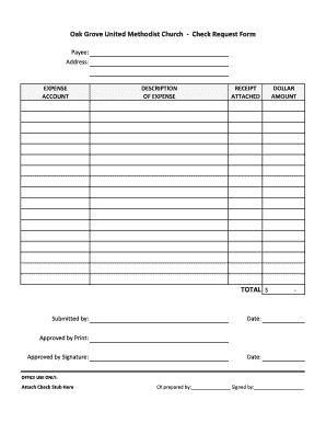 Fillable Online Oak Grove United Methodist Church - Check Request Form ...
