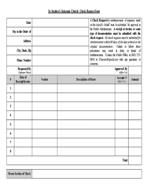 Fillable Online Stephens Episcopal Church: Check Request Form Fax Email ...