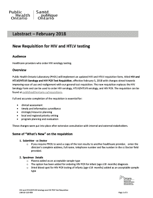 Fillable Online New Requisition for HIV and HTLV testing Fax Email ...