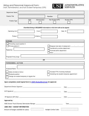 Fillable Online Hiring and Personnel Approval Form: Fax Email Print ...