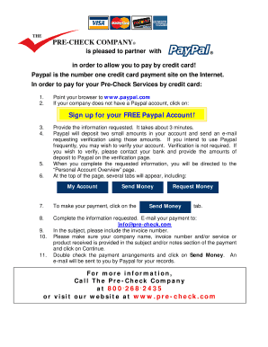 Fillable Online PRE-CHECK COMPANY Fax Email Print - pdfFiller