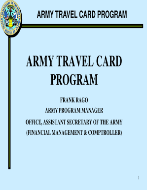 Fillable Online ARMY TRAVEL CARD Fax Email Print - pdfFiller