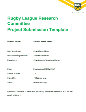 Fillable Online Project Submission Template Fax Email Print - pdfFiller