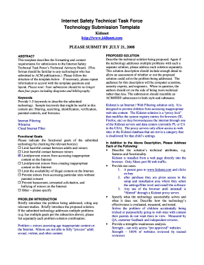 Fillable Online Technology Submission Template Fax Email Print - pdfFiller