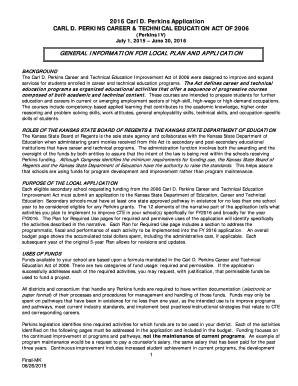 Fillable Online Perkins Application Fax Email Print - pdfFiller