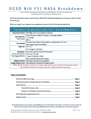 Fillable Online UCSD NIH F31 NRSA Breakdown Fax Email Print - pdfFiller