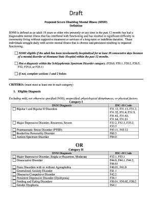 Fillable Online Proposed Severe Disabling Mental Illness (SDMI) Fax ...