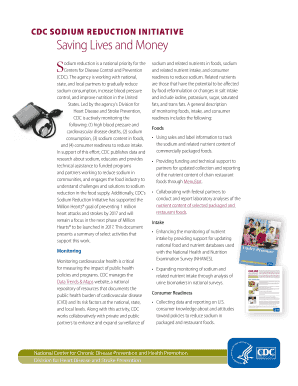 Fillable Online CDC SODIUM REDUCTION INITIATIVE Fax Email Print - pdfFiller