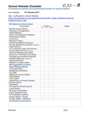 Fillable Online School Website Checklist Fax Email Print - pdfFiller