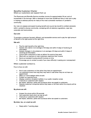 Fillable Online Benefits Customer Charter Fax Email Print - pdfFiller
