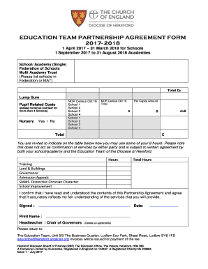 Fillable Online EDUCATION TEAM PARTNERSHIP AGREEMENT FORM Fax Email ...