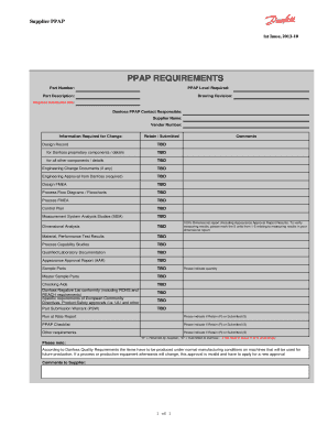 Fillable Online Supplier PPAP Fax Email Print - pdfFiller