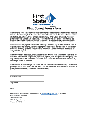 Fillable Online Photo Contest Release Form Fax Email Print - pdfFiller