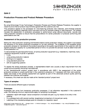 Fillable Online Production Process and Product Release Procedure Fax ...