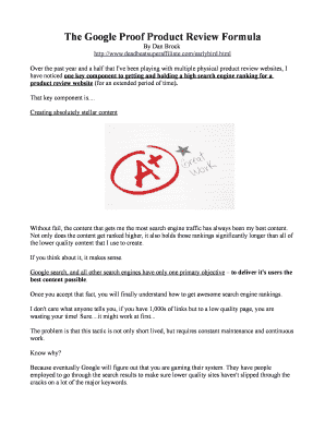 Fillable Online The Google Proof Product Review Formula Fax Email Print ...