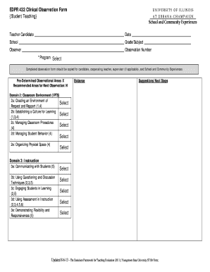 Fillable Online EDPR 432 Clinical Observation Form Fax Email Print ...