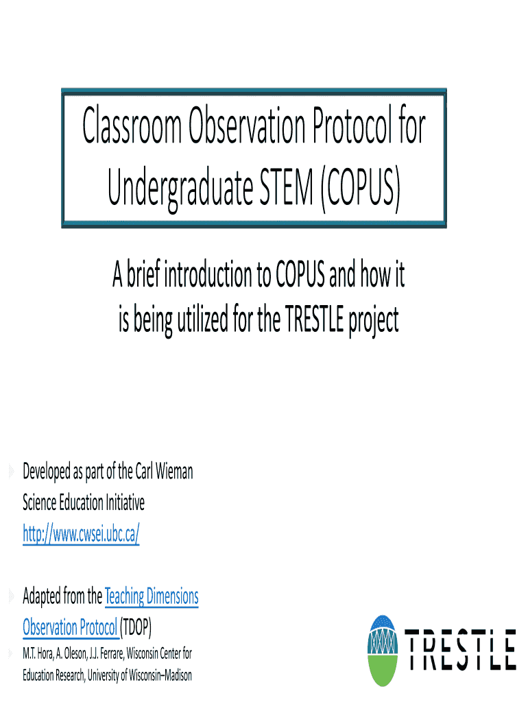 Fillable Online Classroom Observation Protocol for Fax Email Print ...