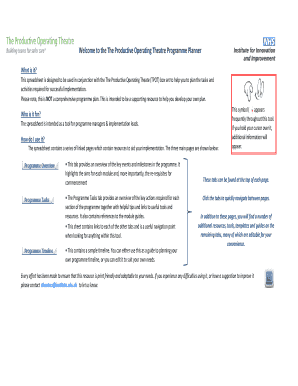 Fillable Online Welcome to the The Productive Operating Theatre ...