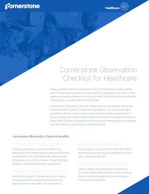 Fillable Online Cornerstone Observation Fax Email Print - pdfFiller