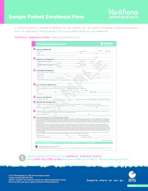 Fillable Online Sample Patient Enrollment Form Fax Email Print - pdfFiller