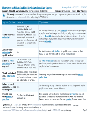 Fillable Online Blue Cross and Blue Shield of North Carolina: Blue ...