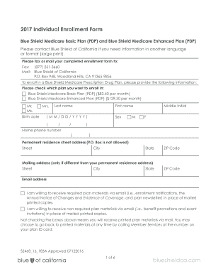 Fillable Online Blue Shield Medicare Basic Plan (PDP) and Blue Shield ...